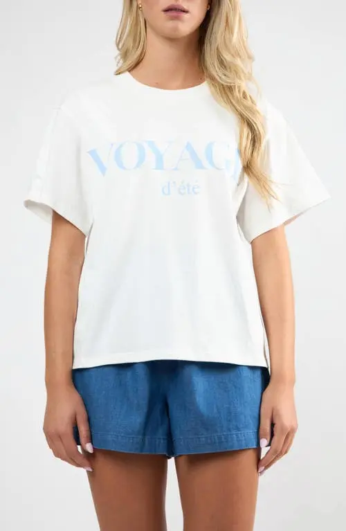 VIENS AVEC MOI Le Voyage Graphic Tee - Blue