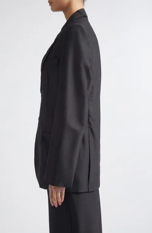 Victoria Beckham Single Breasted Virgin Wool Blend Suiting Blazer - Black