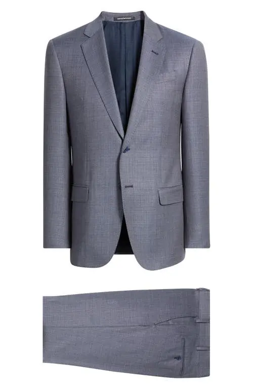 Emporio Armani Light Purple Mélange Virgin Wool Suit - Eggplant