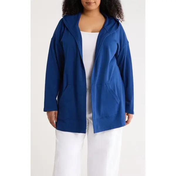 Eileen Fisher Organic Cotton Terry Hooded Jacket - Deep Dive