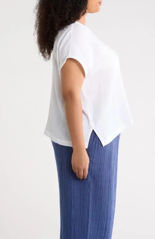 Eileen Fisher Organic Cotton Gauze Boxy Top