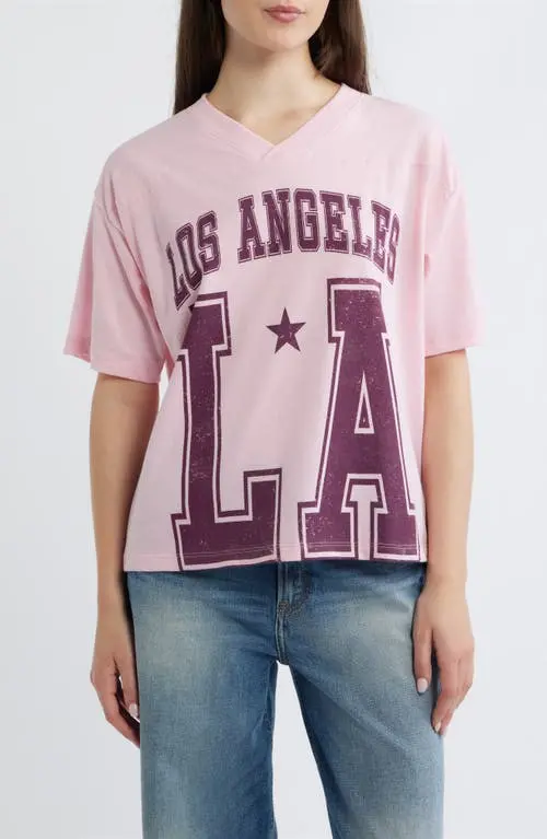 VINYL ICONS La Graphic Football T-shirt - Pink