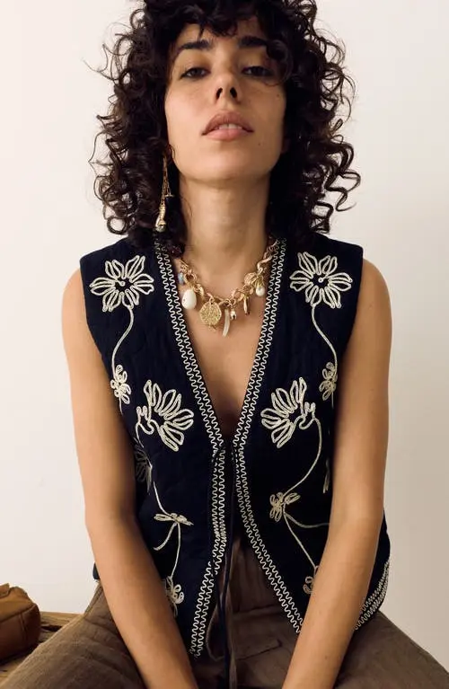PER UNA BY M&S Embroidered Cotton Vest