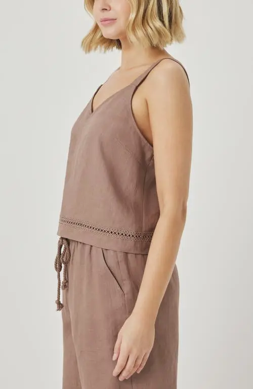 Splendid Stella Linen Tank With Ladder-stitch Trim