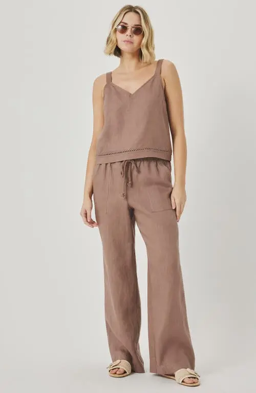 Splendid Stella Linen Tank With Ladder-stitch Trim