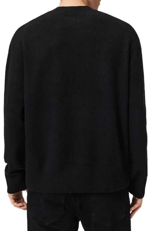 ALLSAINTS Stamp Logo Intarsia Crewneck Sweater - Black