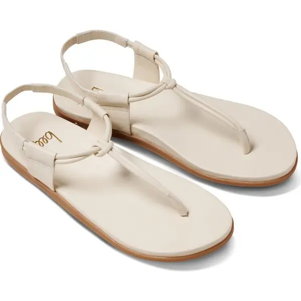 Beek Mango Leather Sandal With Thong Strap - Vanilla