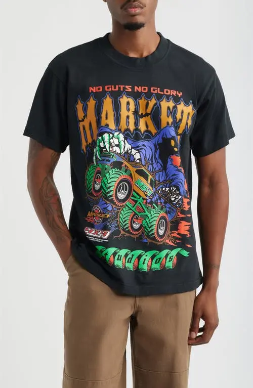 MARKET No Guts No Glory Cotton Graphic T-shirt - Black