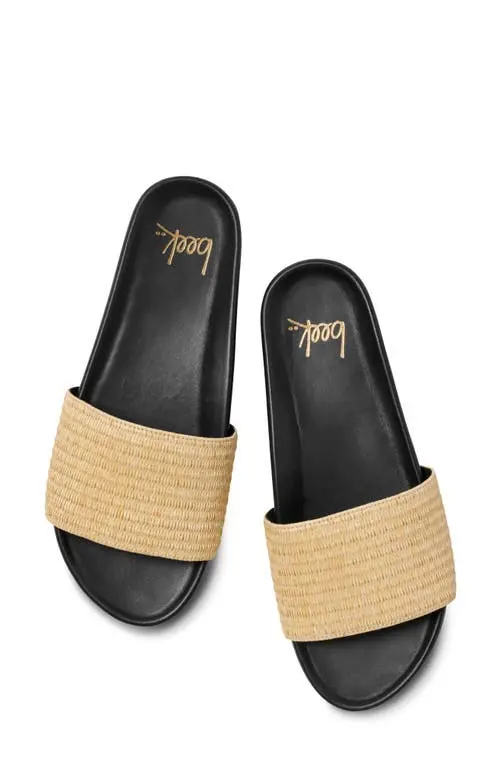 Beek Gallito Raffia Slide Sandal - Black