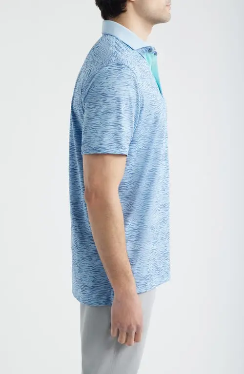 Greyson Deep Water Performance Print Polo