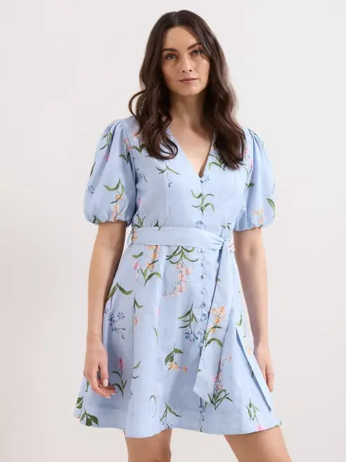 PHASE EIGHT Velma Floral Mini Dress - Blue
