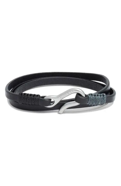 Caputo & Co Leather Triple Wrap Bracelet - Black