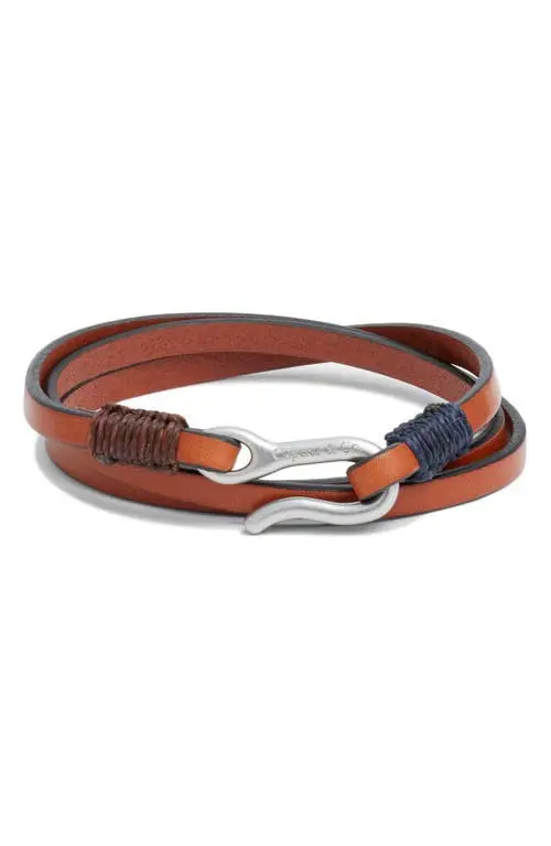 Caputo & Co Leather Triple Wrap Bracelet - Tan