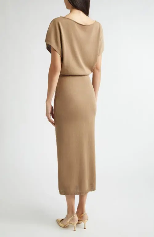 Lela Rose Slinky Blouson Sweater Dress