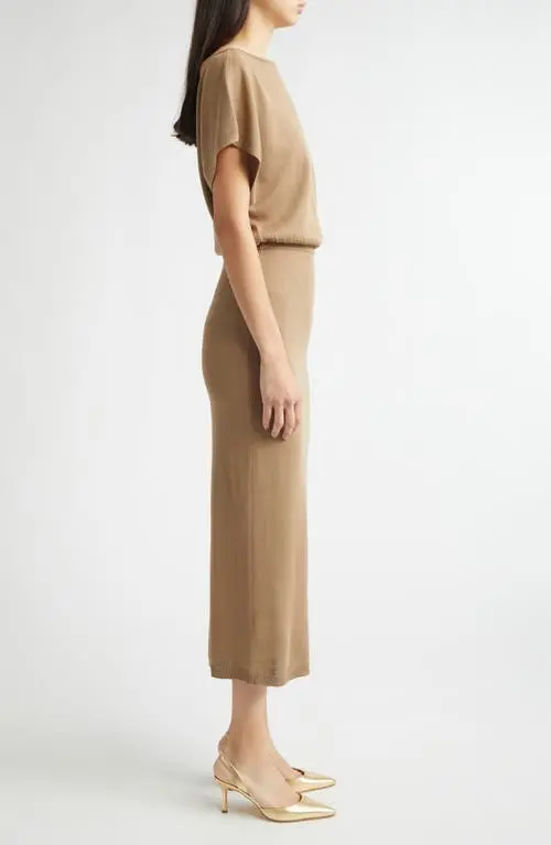 Lela Rose Slinky Blouson Sweater Dress