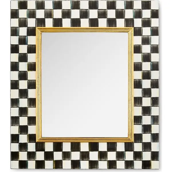 MACKENZIE-CHILDS Courtly Check Enamel Wall Mirror - Black