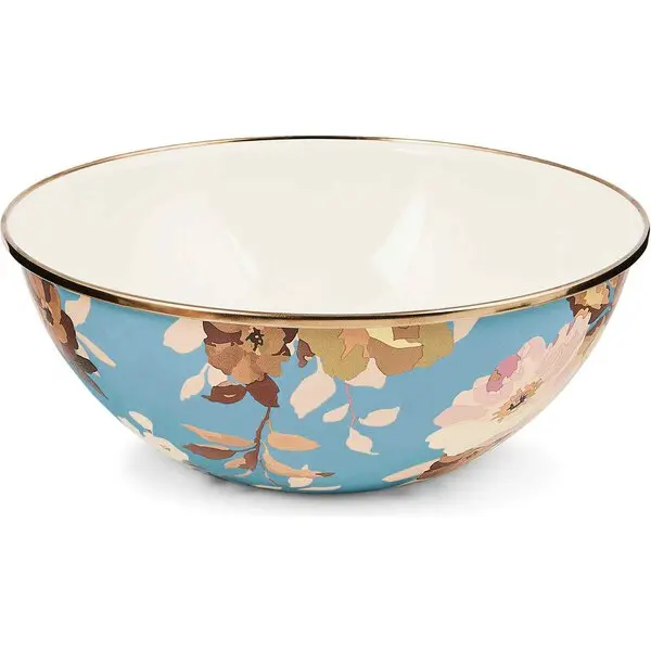 MACKENZIE-CHILDS Wild Rose Slate Medium Everyday Bowl - Blue