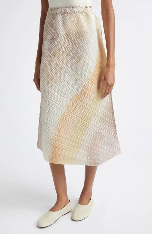 Issey Miyake Pleated Print Skirt