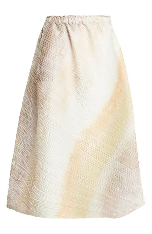 Issey Miyake Pleated Print Skirt