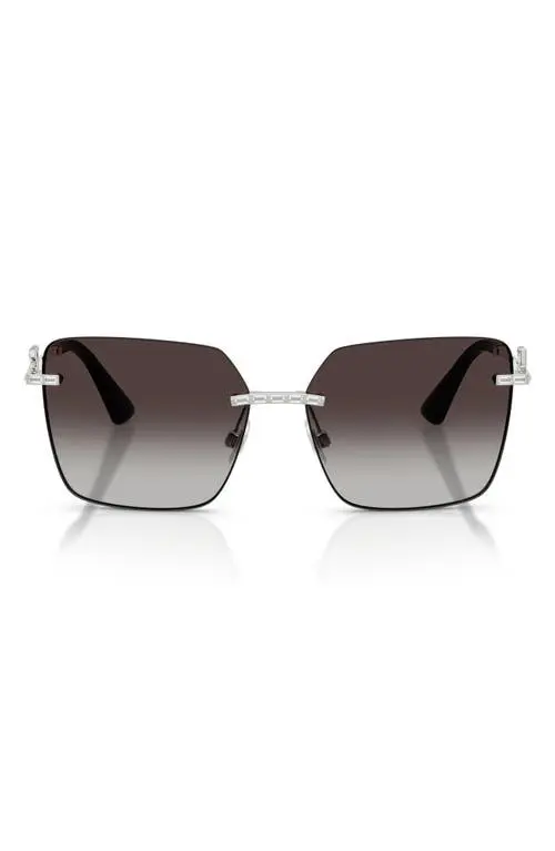 Dolce & Gabbana 59mm Rimless Square Sunglasses - Silver/grey Gradient