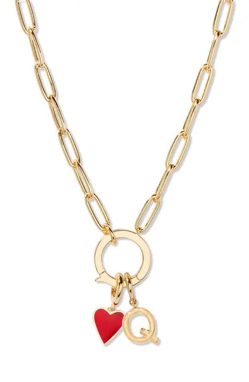 BROOK & YORK Cameron Initial Heart Charm Necklace - Gold Q