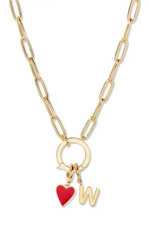 BROOK & YORK Cameron Initial Heart Charm Necklace - Gold W