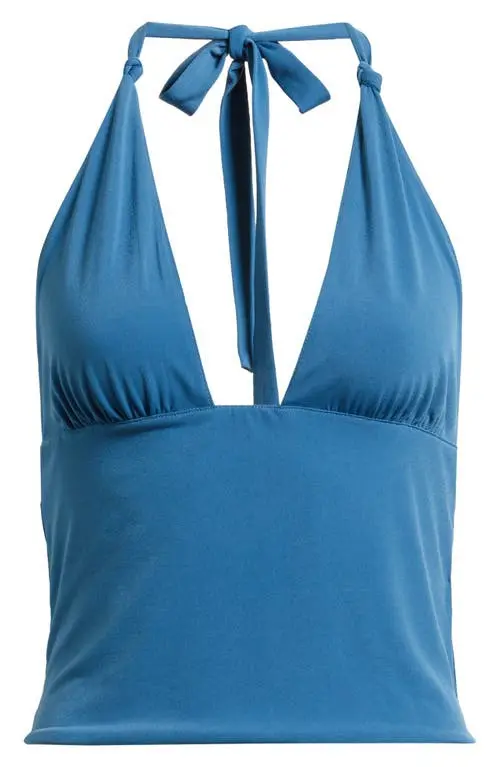 BELLA VENICE Jade Knit Plunge Halter Neck Top