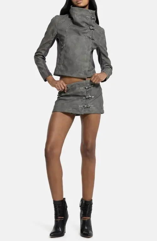 JADED LONDON Buckled Faux Leather Mini Skirt