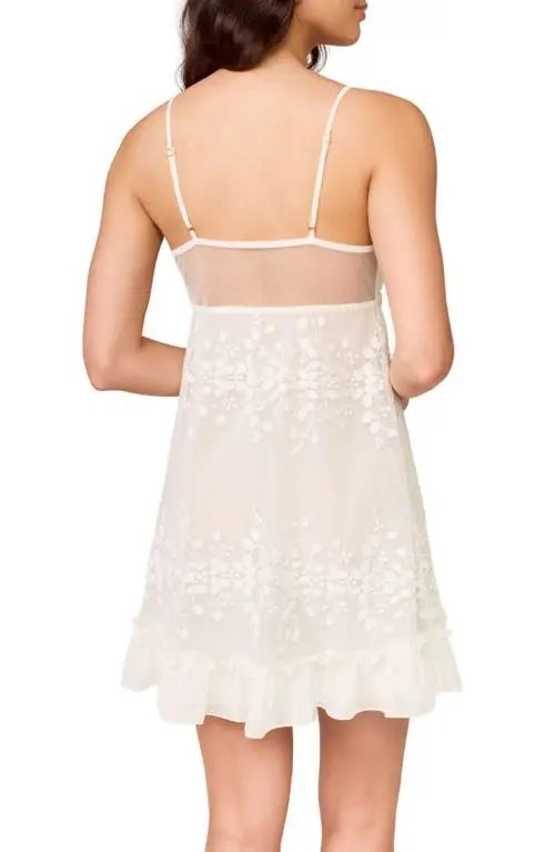 Rya Collection Embroidered Chiffon Chemise With Bow Detail
