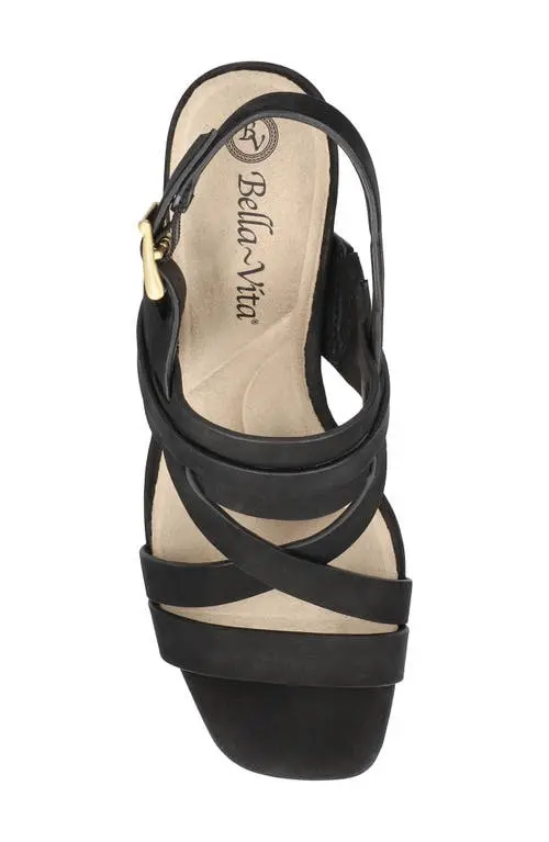 BELLA VITA Desoto Slingback Sandal - Black Leather