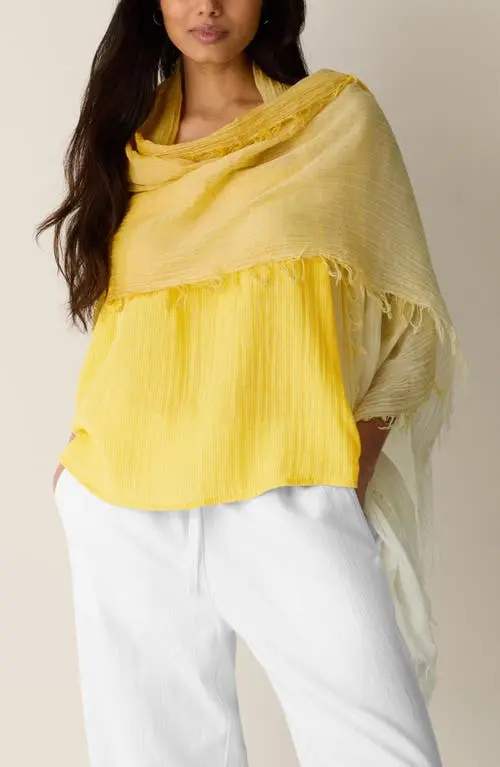 Eileen Fisher Watercolor Organic Cotton Blend Gauze Scarf