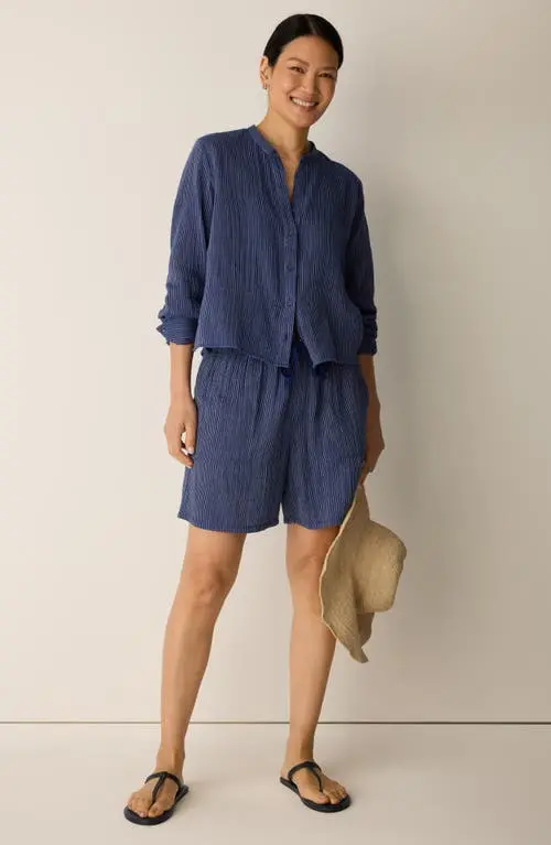 Eileen Fisher Organic Cotton Gauze Drawstring Shorts