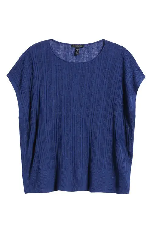 Eileen Fisher Variegated Rib Organic Cotton & Organic Linen Sweater