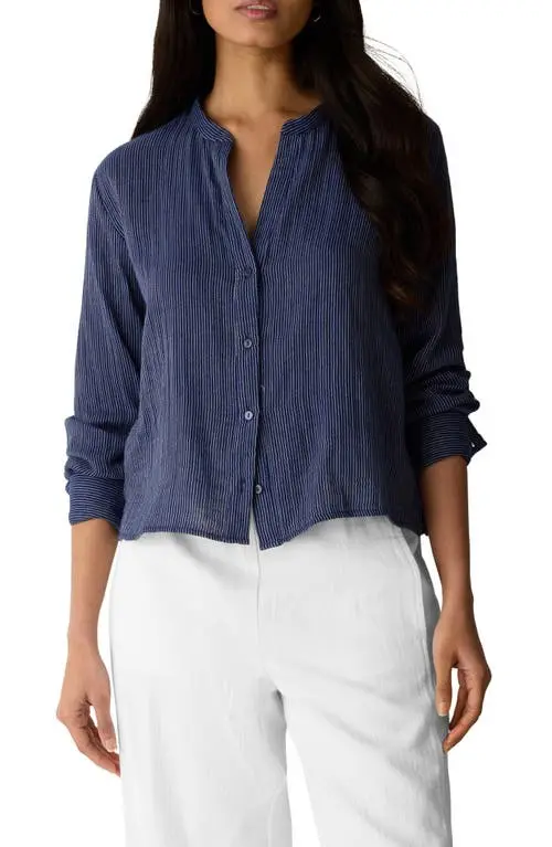 Eileen Fisher Organic Cotton Striped Shirt - Deep Dive
