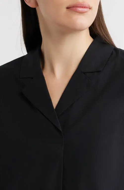 Eileen Fisher Notch Collar Shirt With Rolled Cuffs