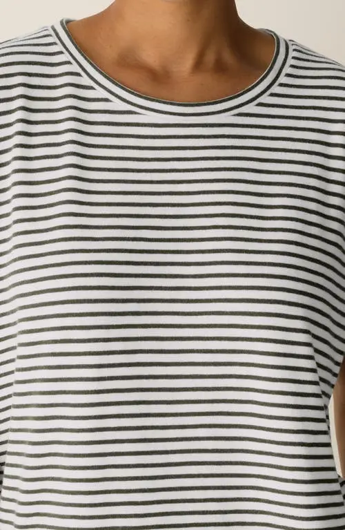 Eileen Fisher Striped Organic Cotton T-shirt - Olive