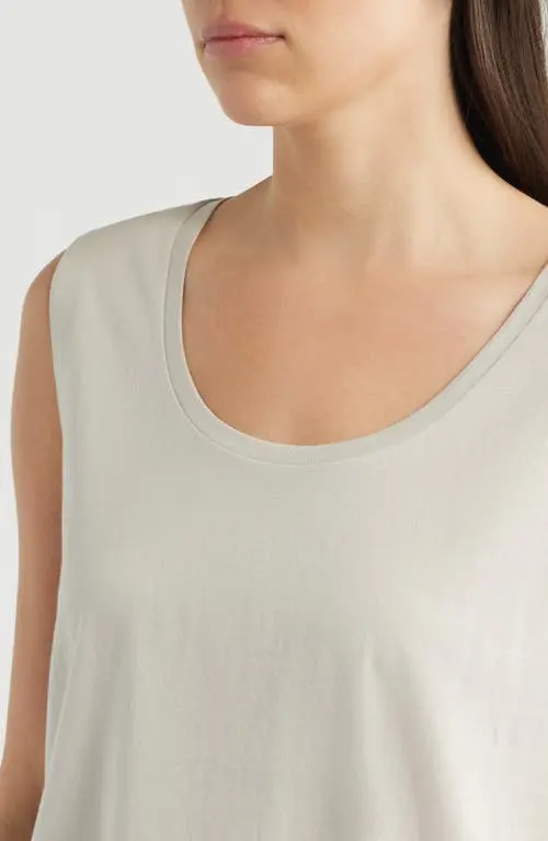 Eileen Fisher Scoop Neck Organic Cotton Tank - Chalk