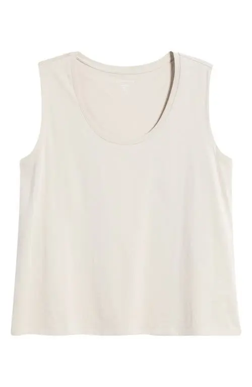 Eileen Fisher Scoop Neck Organic Cotton Tank - Chalk