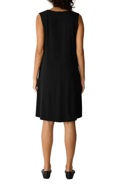Eileen Fisher Sleeveless V-neck Jersey Shift Dress