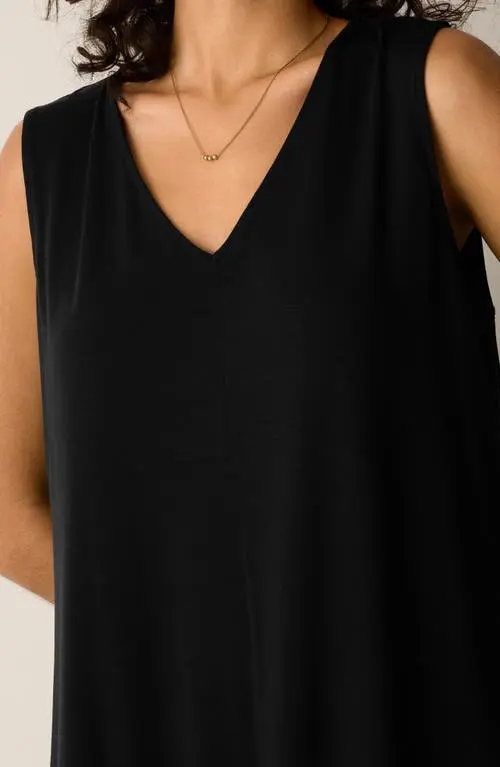 Eileen Fisher Sleeveless V-neck Jersey Shift Dress