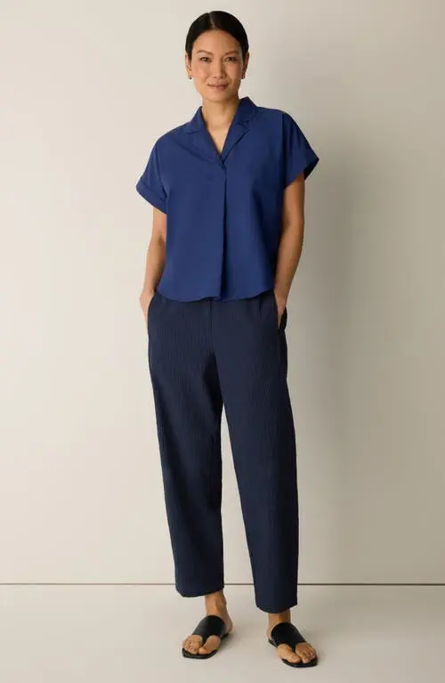 Eileen Fisher Ankle Lantern Pants In Organic Cotton Gauze