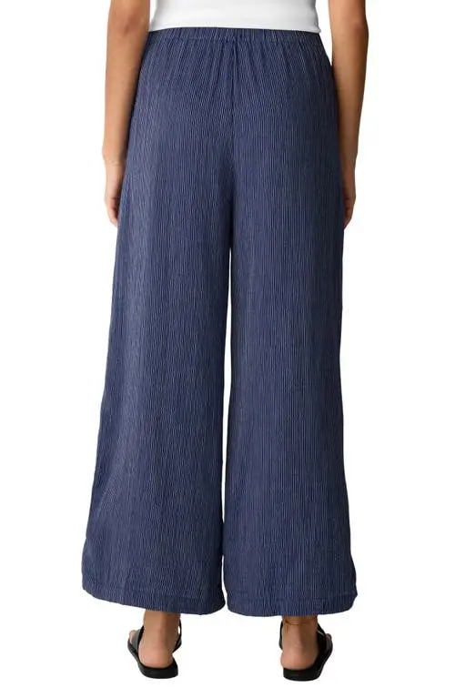 Eileen Fisher Stripe Wide Leg Ankle Pants