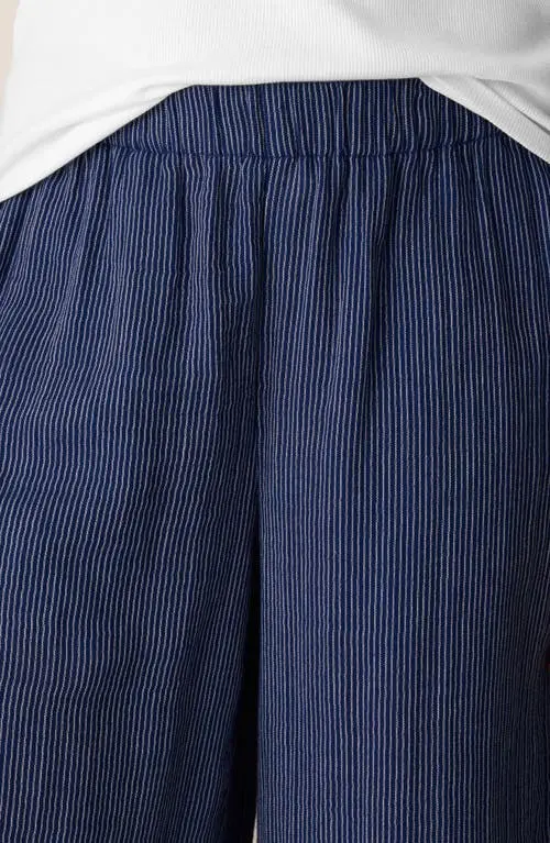 Eileen Fisher Stripe Wide Leg Ankle Pants