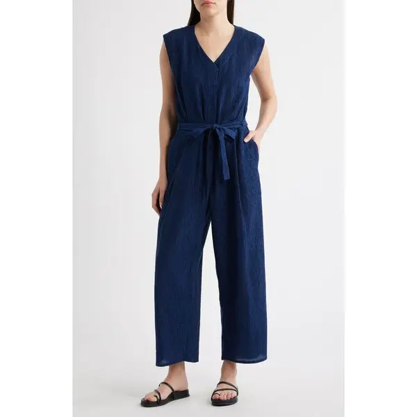 Eileen Fisher Crinkled Ankle Jumpsuit - Deep Dive