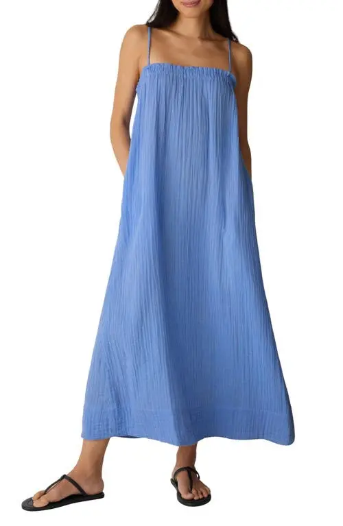 Eileen Fisher Organic Cotton Gauze Maxi Dress - Cornflower