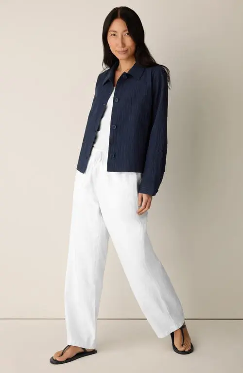 Eileen Fisher Check Stretch Cotton Jacket