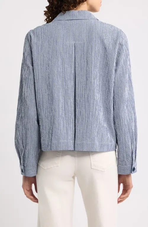 Eileen Fisher Check Stretch Cotton Jacket