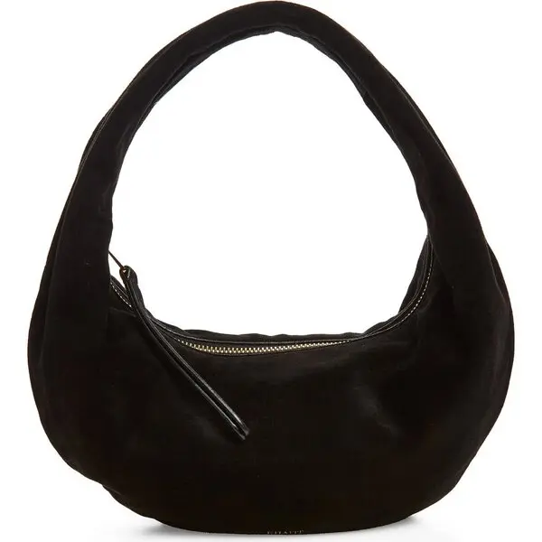 Khaite Mini Olivia Suede Hobo Bag - Black