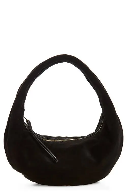 Khaite Mini Olivia Suede Hobo Bag - Black