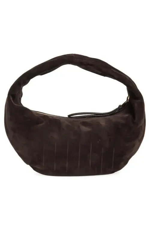 Khaite Mini Olivia Suede Hobo Bag - Ebano